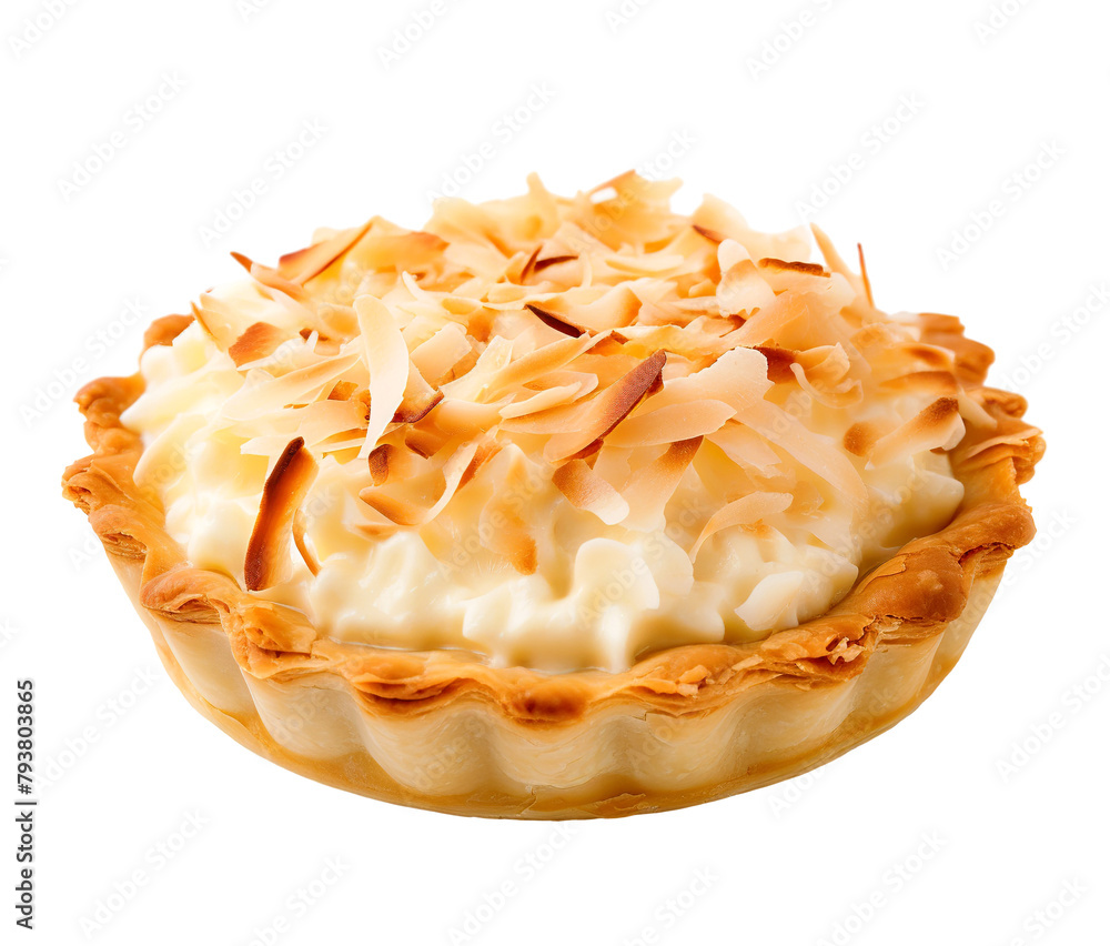 Buko pie, sweet pastry, crunchy crust coconut pie covered with almond ...