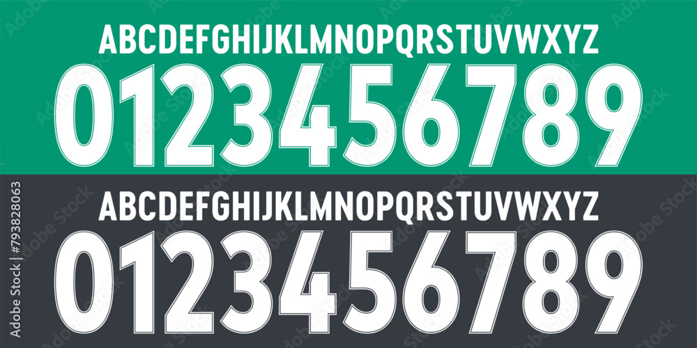 Vetor de font vector team 2020 - 2021 kit sport style font. football ...