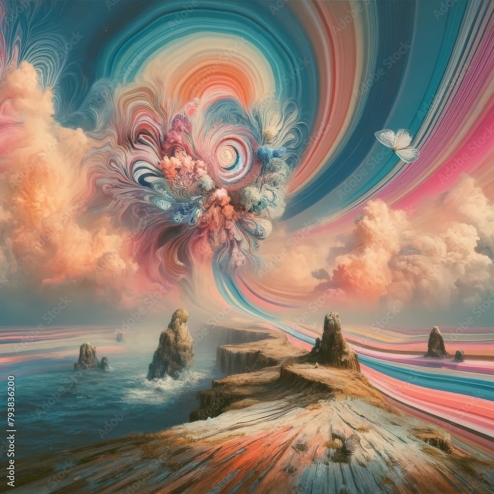 A Surreal Journey Through the Mental Landscape, Combining Nature and Psychedelia in Pastel ...