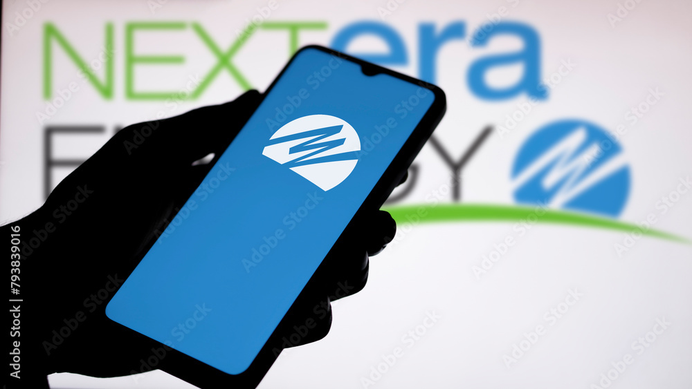 Dhaka, Bangladesh- 24 Apr 2024: NextEra Energy logo is displayed on smartphone. Stock Photo ...