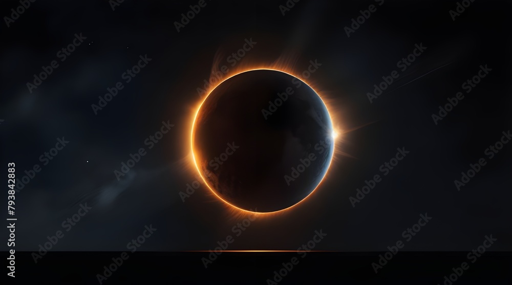 total solar eclipse logo, text "4.8.24"generative ai.generative.ai ...