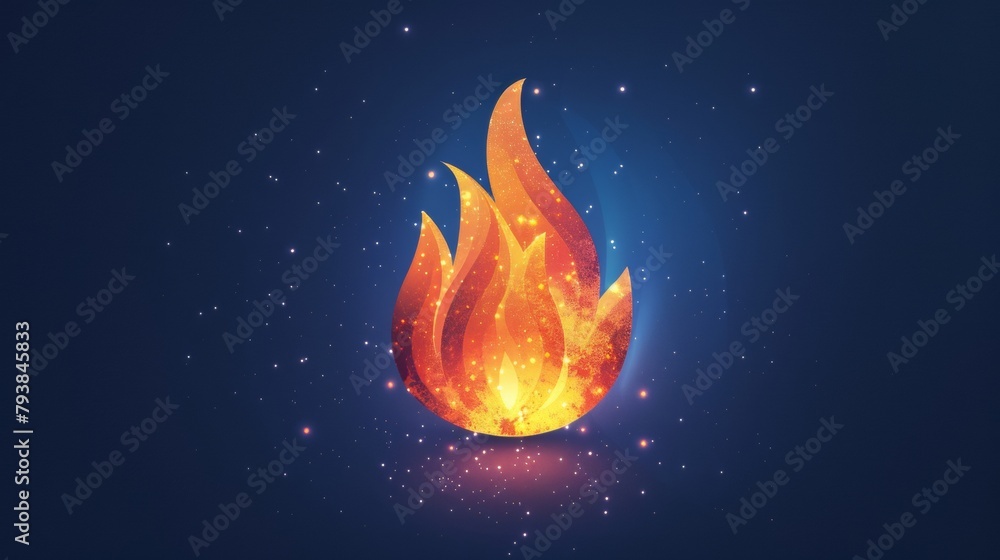 Symbol of burning fire with hot flame tongues. Symbol of danger ...