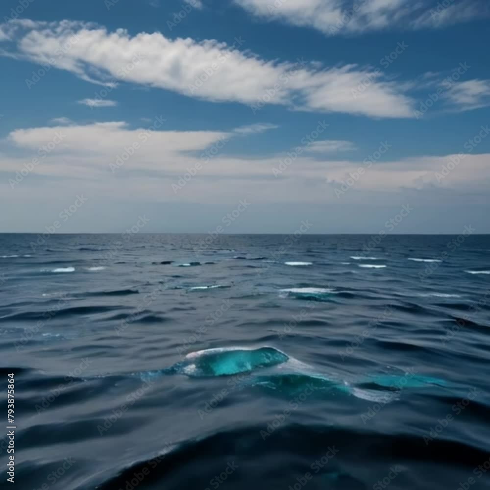 blue sky and sea. The beauty of our oceans is blue color, protect it ...