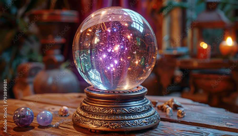 Fantasy beautiful gypsy crystal ball, predicts fate, feel energy of ...
