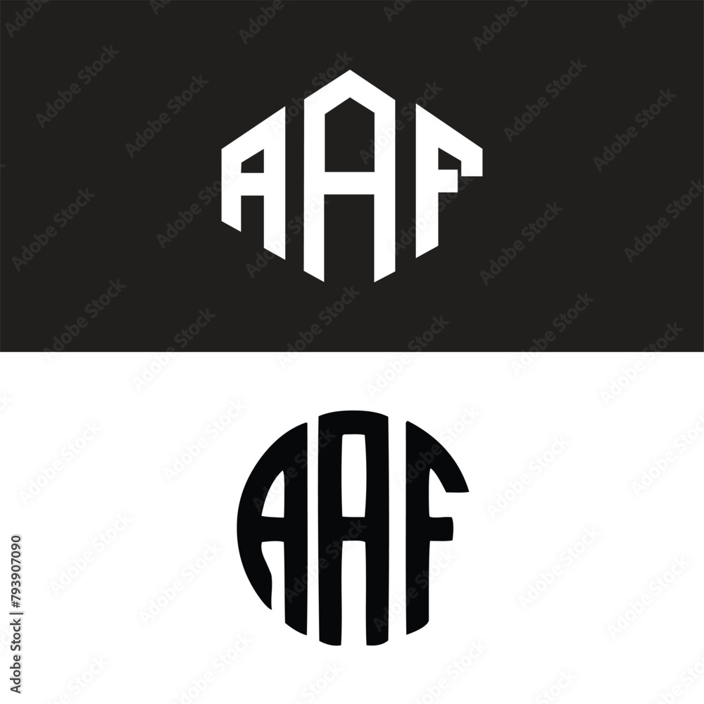 AAF letter logo design in six style. AAF polygon, circle, triangle ...
