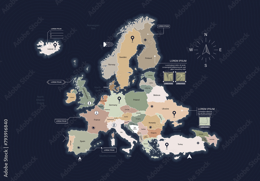 Europe Map Vector Illustration Stock Template | Adobe Stock