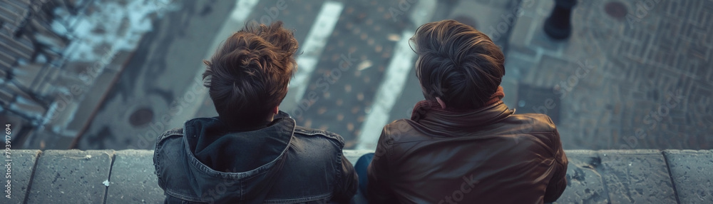 Stir emotions with a dramatic tilted angle portraying a farewell ...