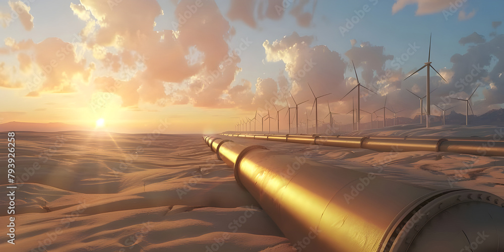 Foto de Sustainable Energy Infrastructure: Hydrogen Pipeline and Wind ...