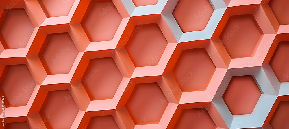 Vibrant Orange Hexagons: Abstract Patterns in a Wide Spectrum. Perfect ...