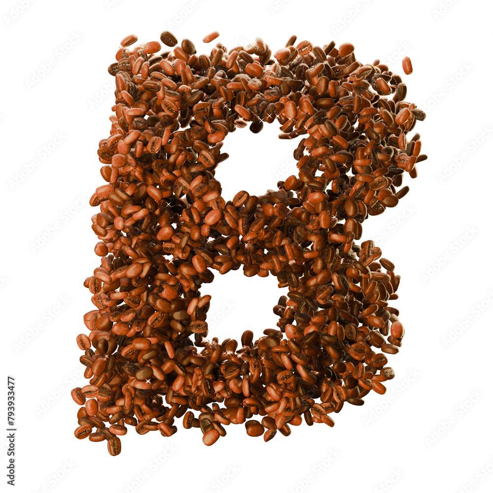 Capital letter B made from coffee beans. Coffee font. Alphabet made ...
