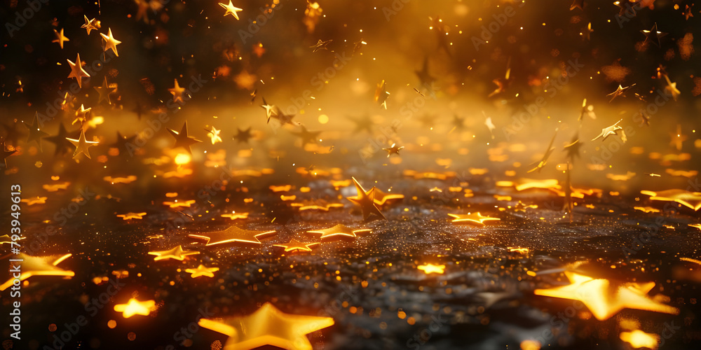 Glowing Gold Stars Background, Abstract Gold Starry Glow - Ai Generated ...
