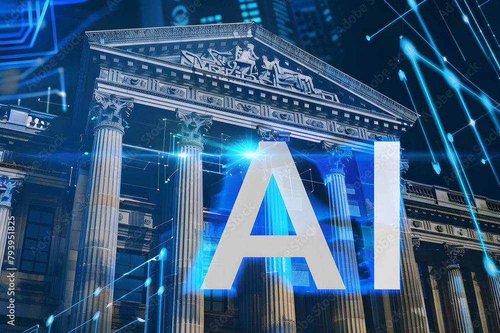 AI and digital banking concept, new technology network using for ...