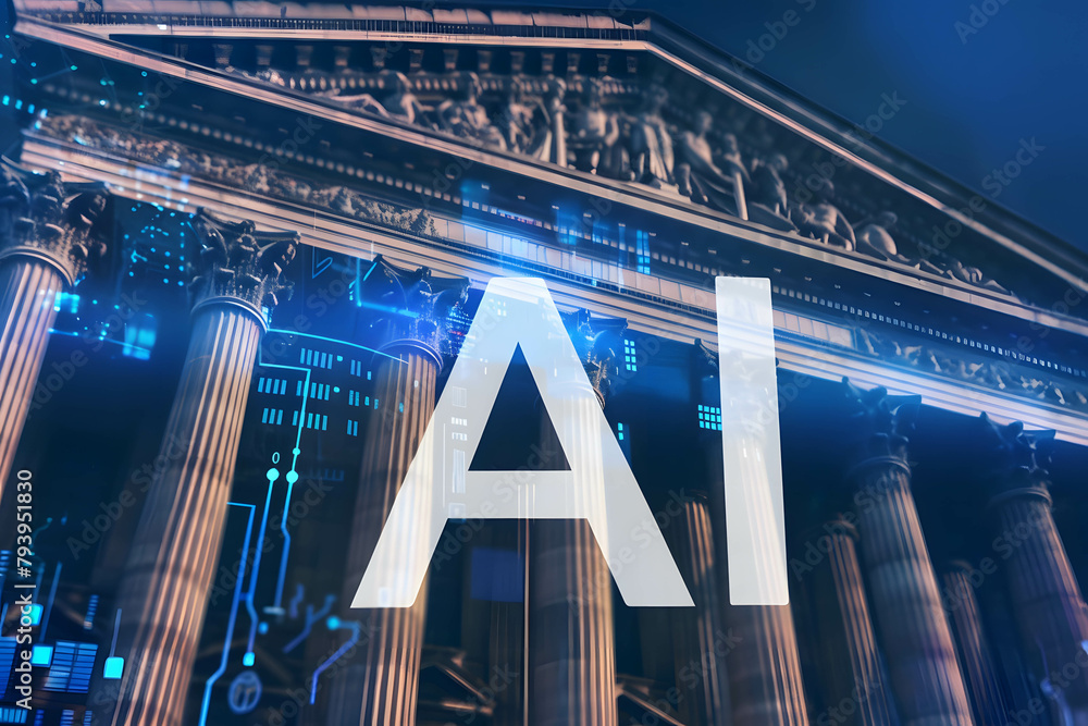 AI and digital banking concept, new technology network using for ...