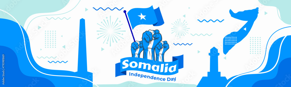Somalia Independence Day typography poster. National holiday celebrated ...
