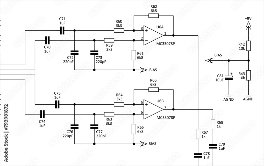 Schematic diagram of electronic device. Vector drawing electrical ...