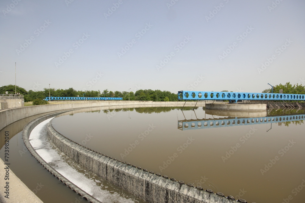 wastewater treatment facility. Sludge sedimentation tank Stock Photo ...