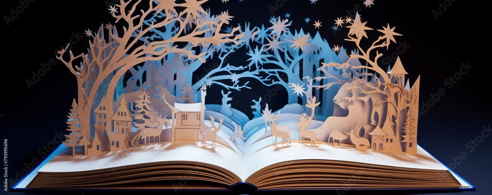 Storybook for children illustrated with detailed papercut art ...