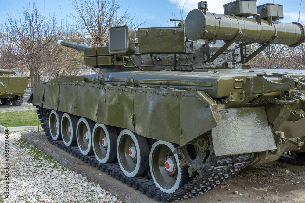 The main battle tank produced in the USSR. A tank with a gas turbine ...