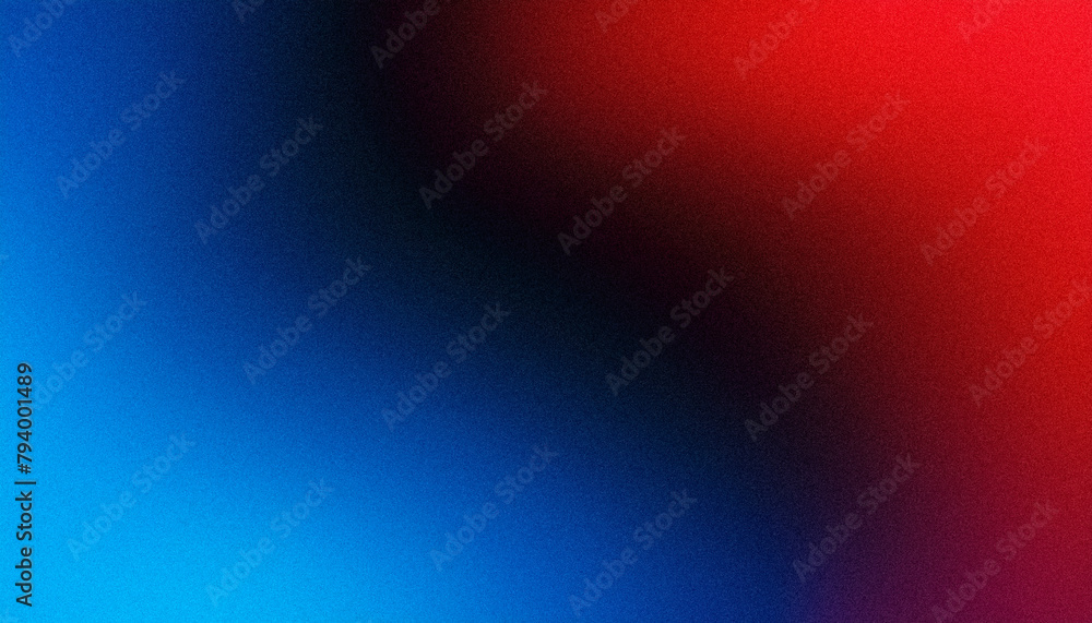 Poster Abstract red and blue gradient background with grain texture ...