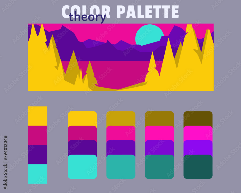 magenta mediumvioletred indigo midnightblue color palette color theory ...