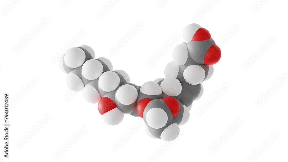 thromboxane a2 molecule, thromboxane, molecular structure, isolated 3d ...