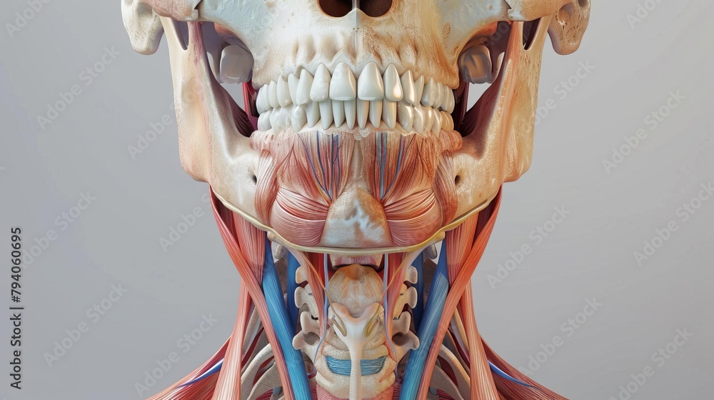 human thyroid gland anatomy with labeled lobes medical illustration ...