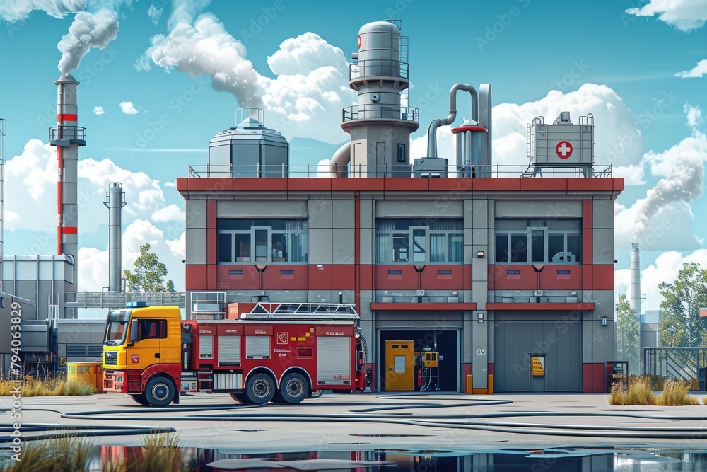 Illustrated emergency procedures for construction sites, including fire ...