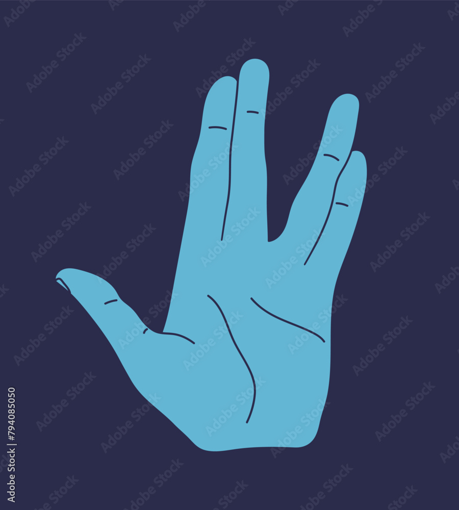 Hand making Vulcan salute gesture. Live long and prosper hand sign ...