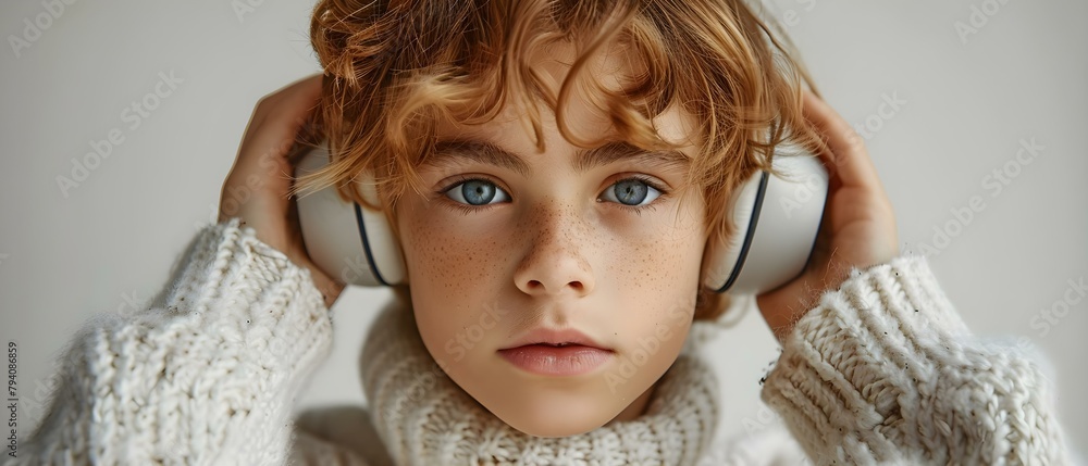 Young boy covering ears symbolizing noise discomfort or sensory ...