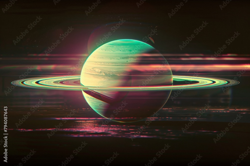 Saturn from space - realistic and beautiful - approaching planet with ...