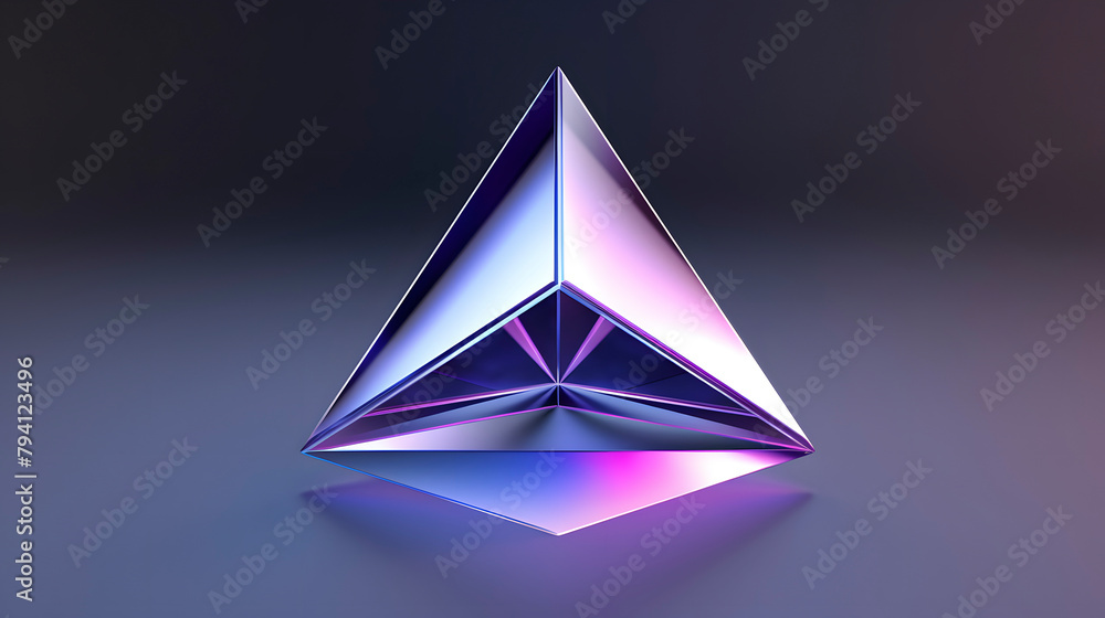 Digital technology 3d model vector gradient blue and purple abstract ...