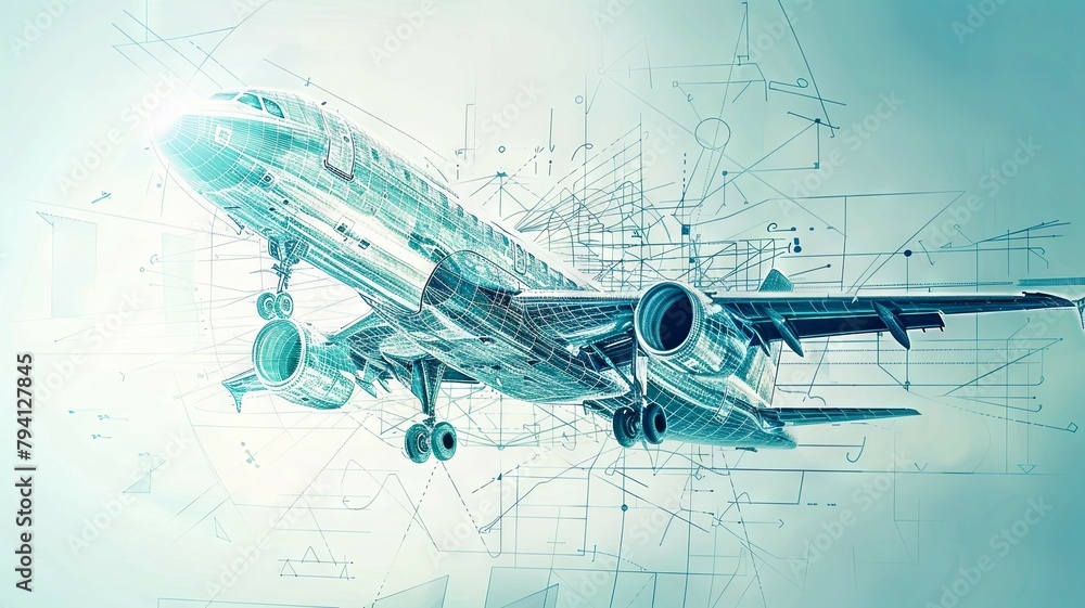 Futuristic Aerospace Engineering with Detailed Technical Schematics and ...