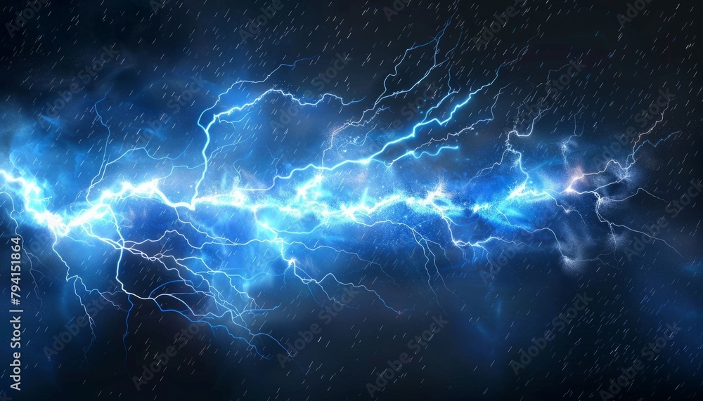 A flash of lightning and thunder spark on a transparent background ...