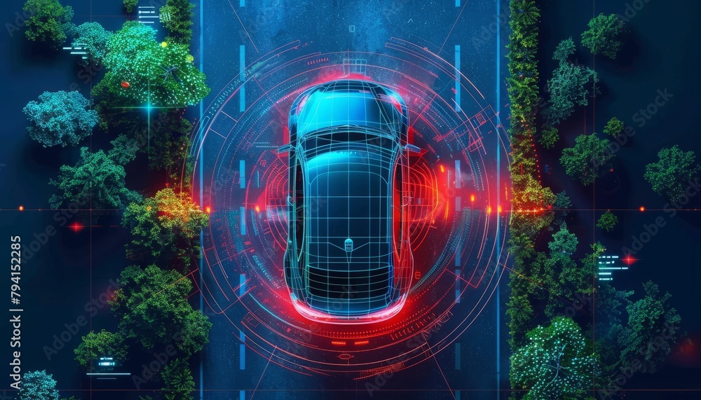 In the future, Autonomous smart car will scan the road for hazards. IOT ...