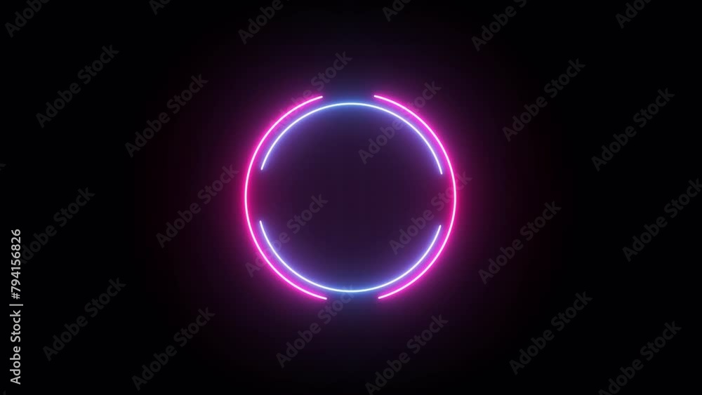 Neon looped light frame for game streaming video on a transparent ...