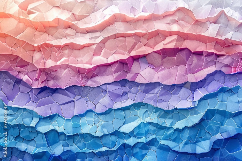 Faceted skin cross-section, depicting layers and dermal health in ...