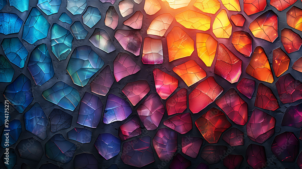 Design A Digital Artwork That Simulates A Modern Stained Glass Window Using Glass Mosaic