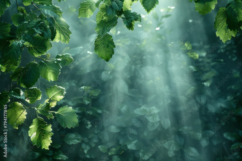 A scene illustrating the exchange of gases in tree leaves, showing the ...