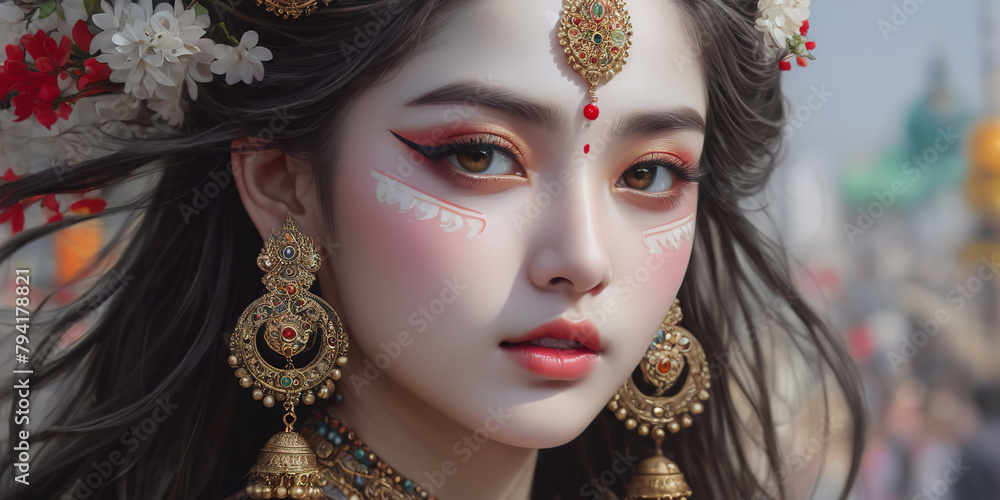 portrait of a girl in a traditional Indian outfit. An image of the ...