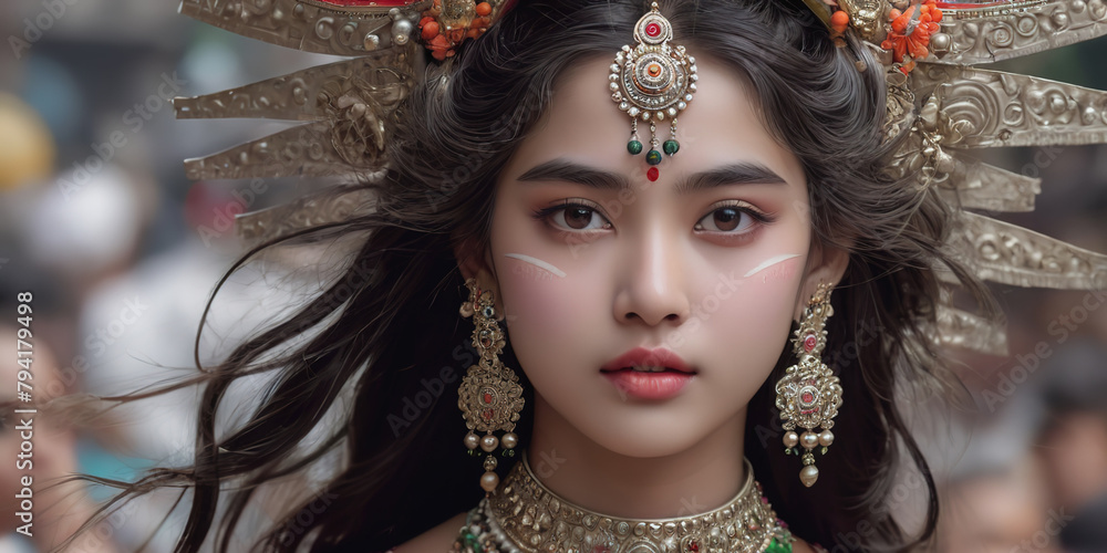 portrait of a girl in a traditional Indian outfit. An image of the ...