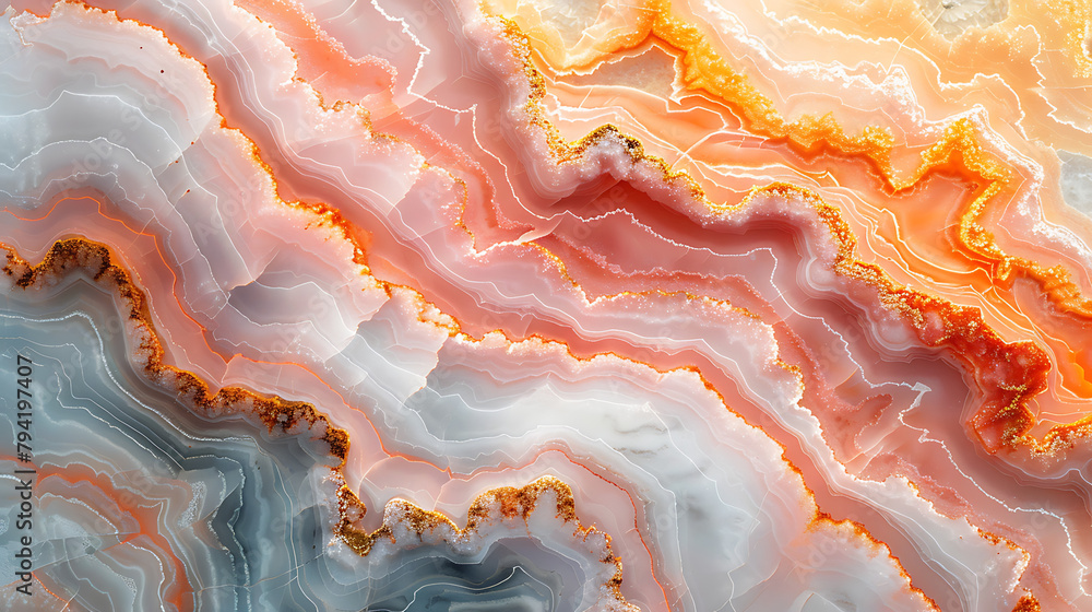 Illustrate a close-up view of a section of marble with extraordinary ...