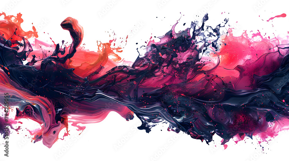 Black and red paint splashes isolated on a transparent background, PNG ...