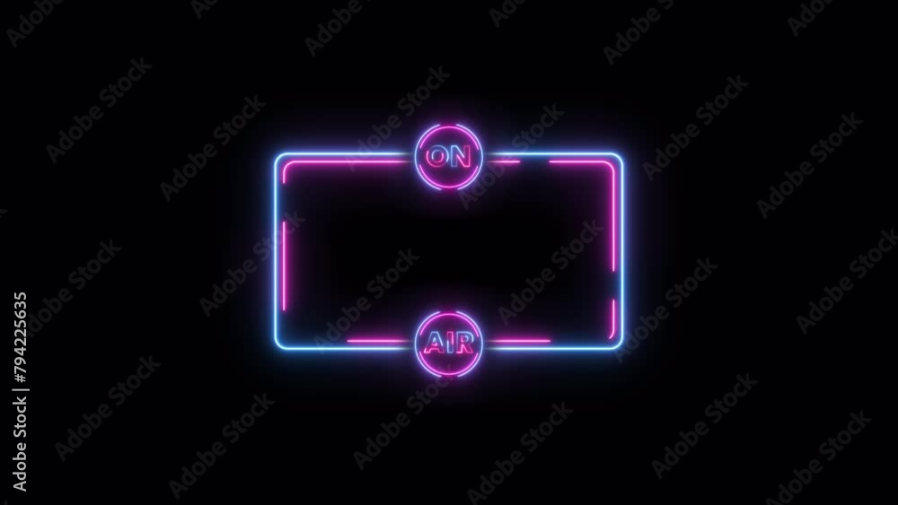 Video Stock Neon looped light frame for game streaming video on a ...