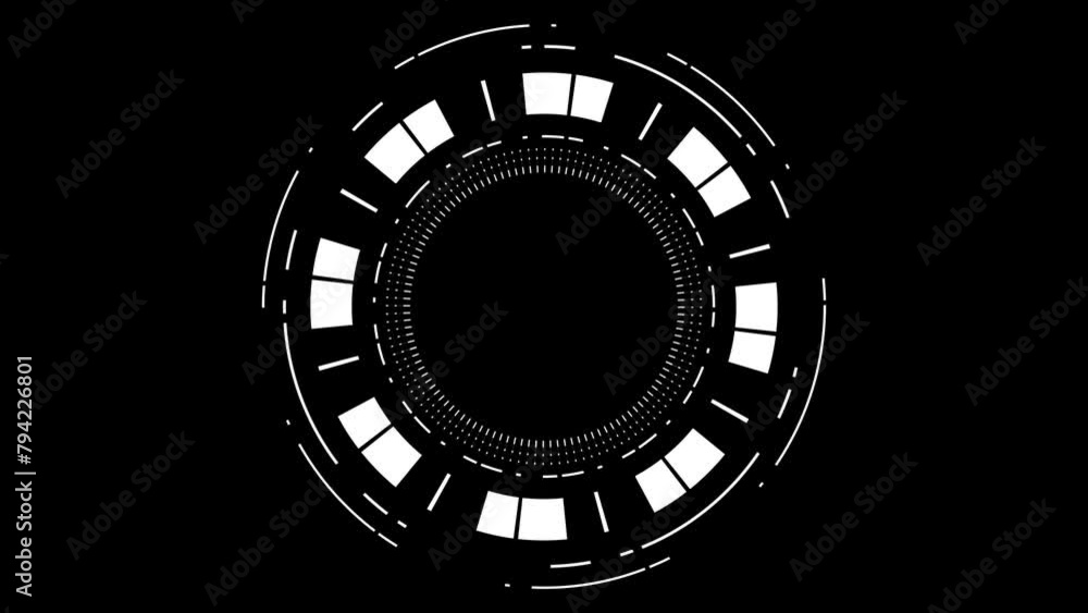 Loading animation or progress bar HUD element digital - pending loading screen - loop with ...