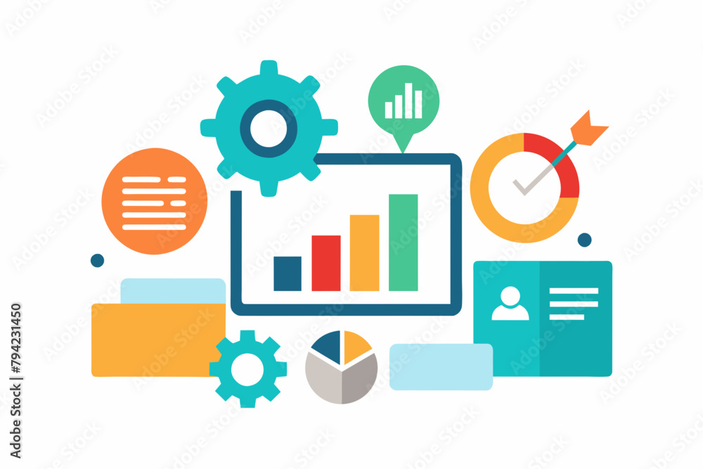 business benchmarking vector illustration Stock Vector | Adobe Stock