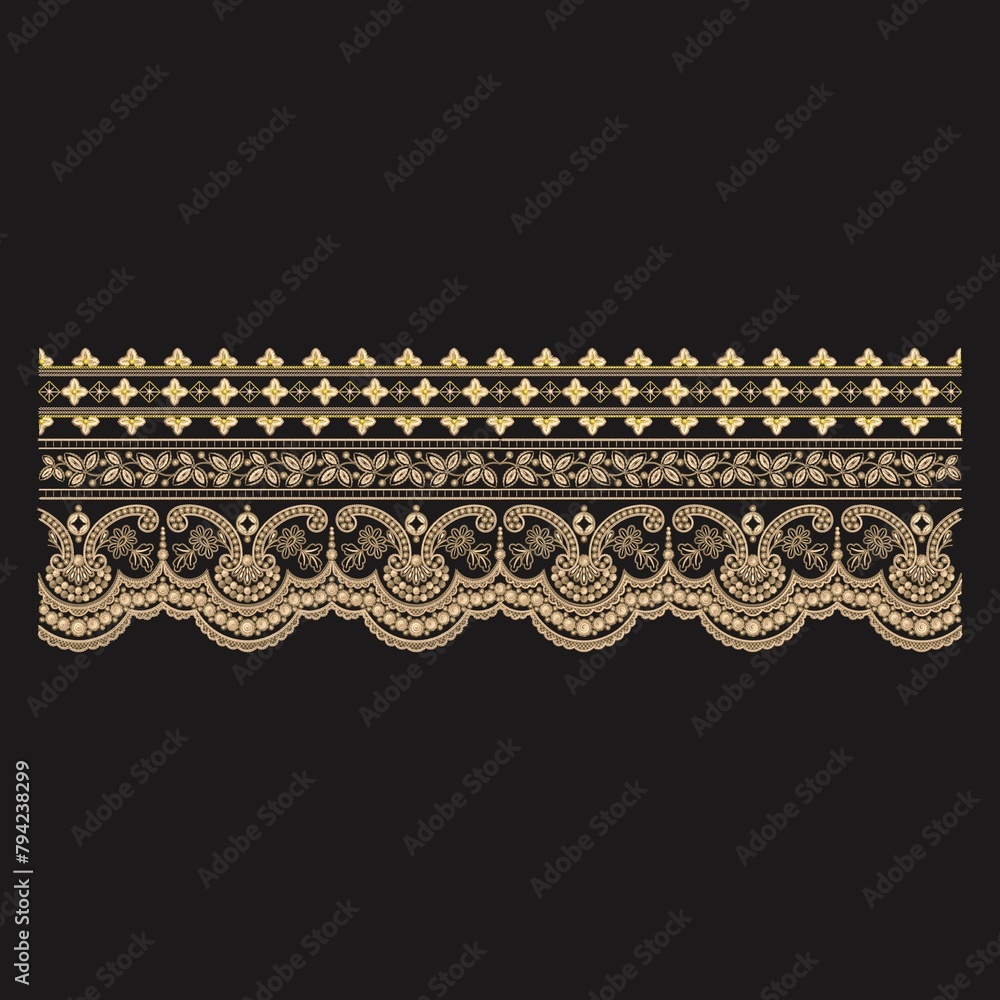 Beautiful border design flowers for cushions with multi colors effects ...