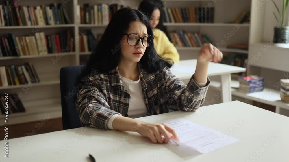 Portrait of upset young asian student got a bad grade on the exam while ...