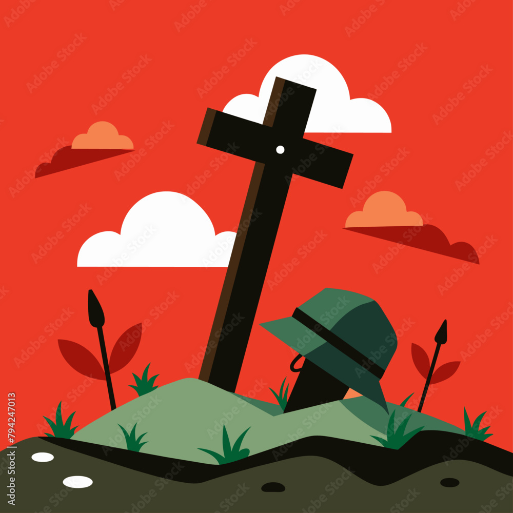 michigan battlefield cross fallen soldier memorial a young soldier died ...