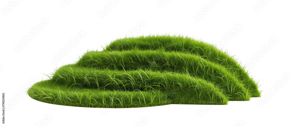 Series of grass circles decreasing in size, used in a modern landscape ...