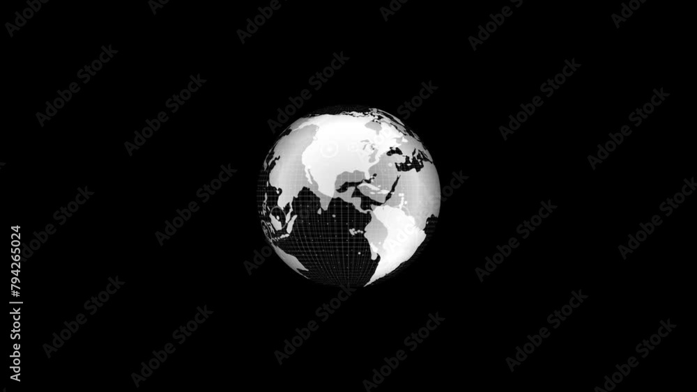 Global Black World Map Loop. This animated World map with visual ...